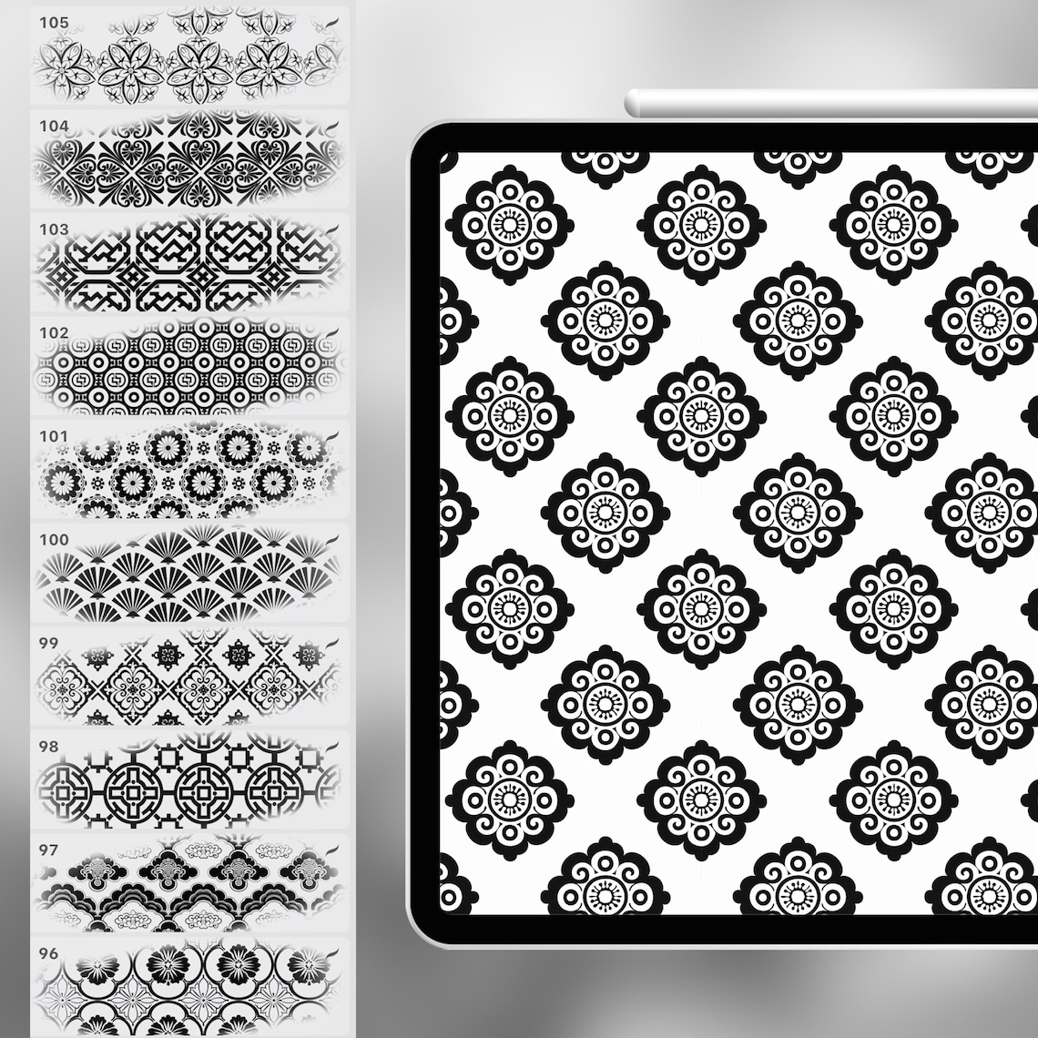 100 Procreate Traditional Chinese Pattern Brushes | China Brush for ...