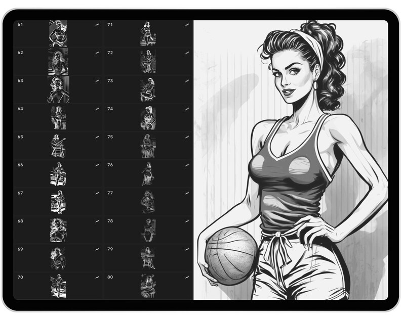 40 Procreate Pinup Women Part-2 Stamp Brushes Procreate Women - Etsy