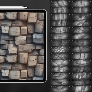 190 Procreate Rock Textures | Mountain Rock Procreate Pattern Seamless Brushes | Arid Rock ...