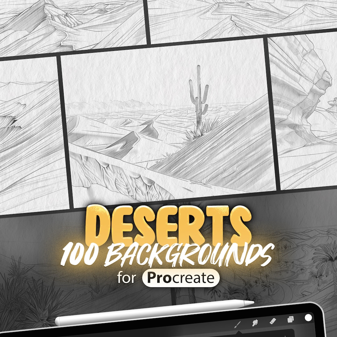 100 Procreate Deserts Backgrounds | Procreate Dunescape Stamps ...