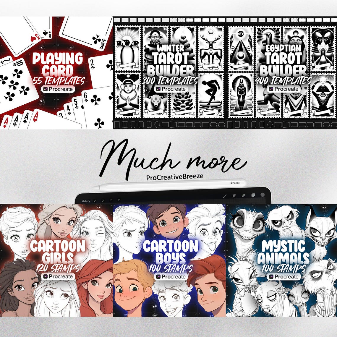 400 Procreate Egyptian Tarot Cards Builder Templates | Make Your Own ...