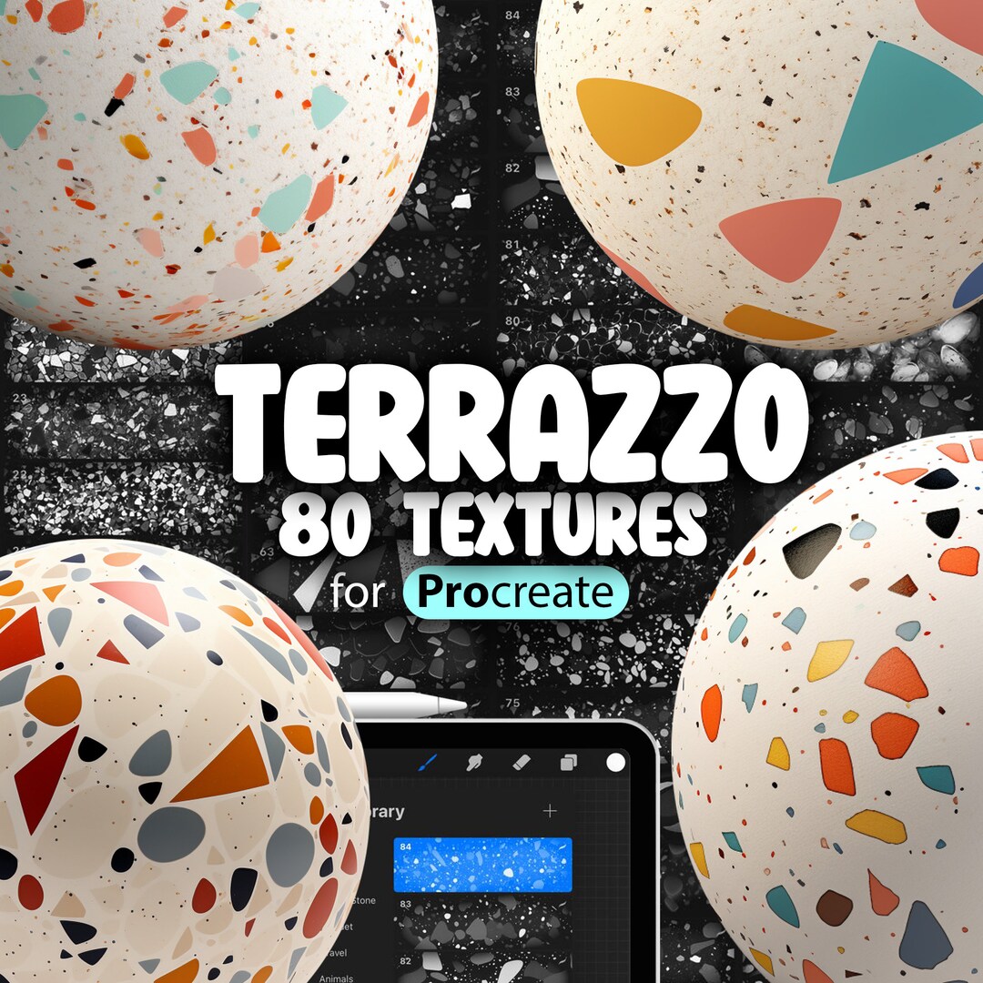 80 Procreate Terrazzo Textures | Classic Venetian Terrazzo Procreate Seamless Pattern Brushes ...