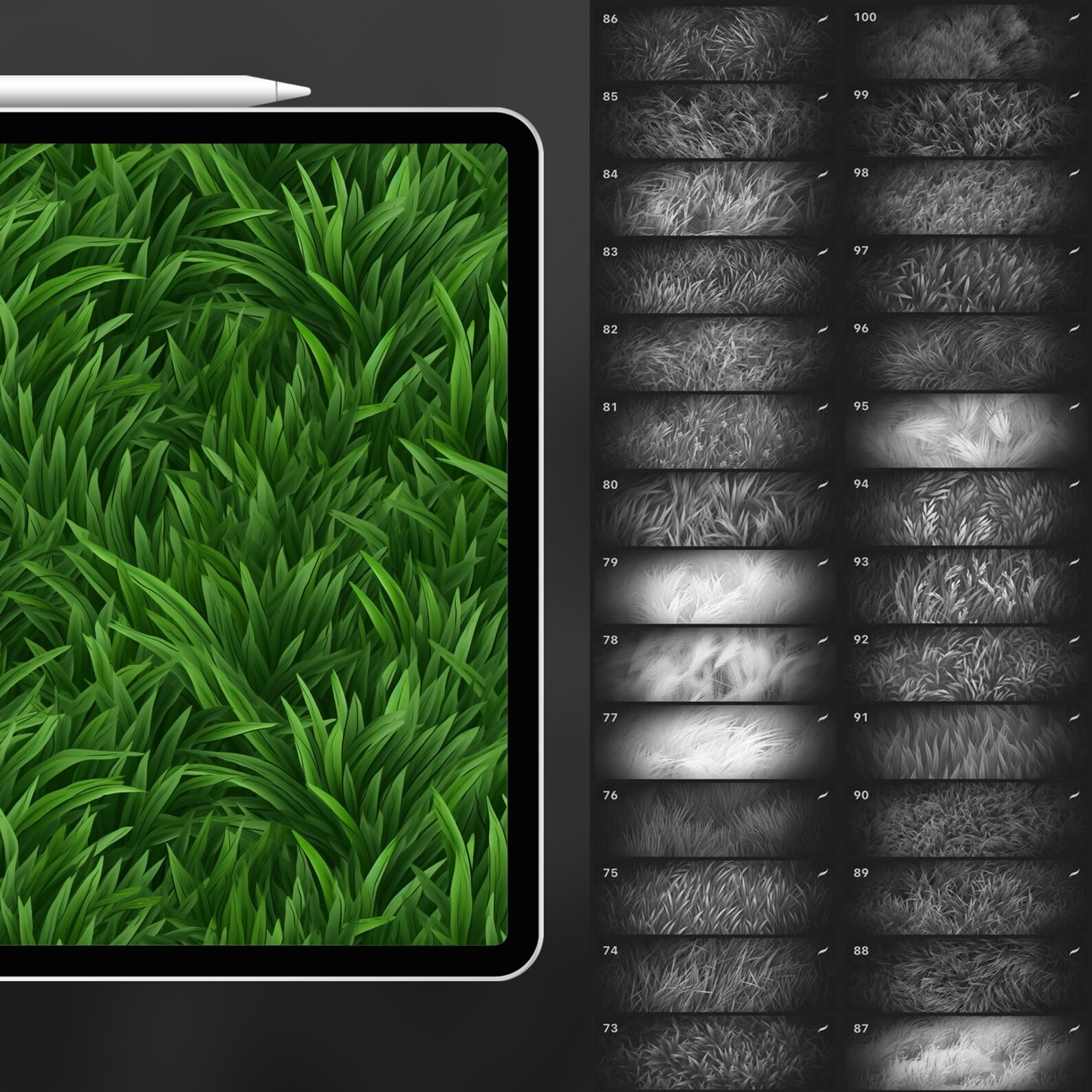 100 Procreate Grass Textures | Lush Green Procreate Texture Seamless ...