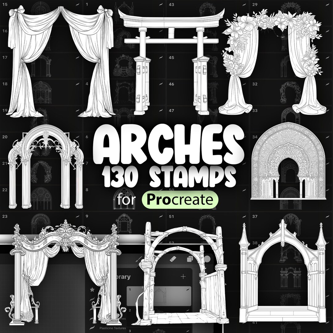 130 Procreate Ceremony Arches Stamp Brushe Procreate Wedding Arch ...