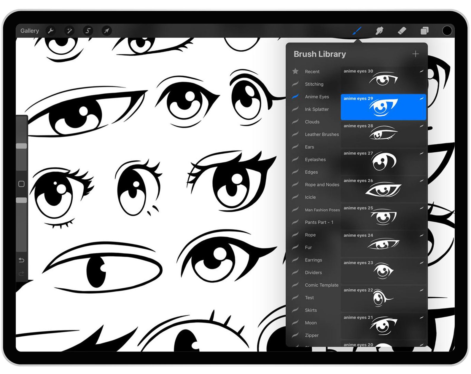 30 Procreate Anime Eyes Stamp Brushes 30 Anime Eyes Stamp - Etsy