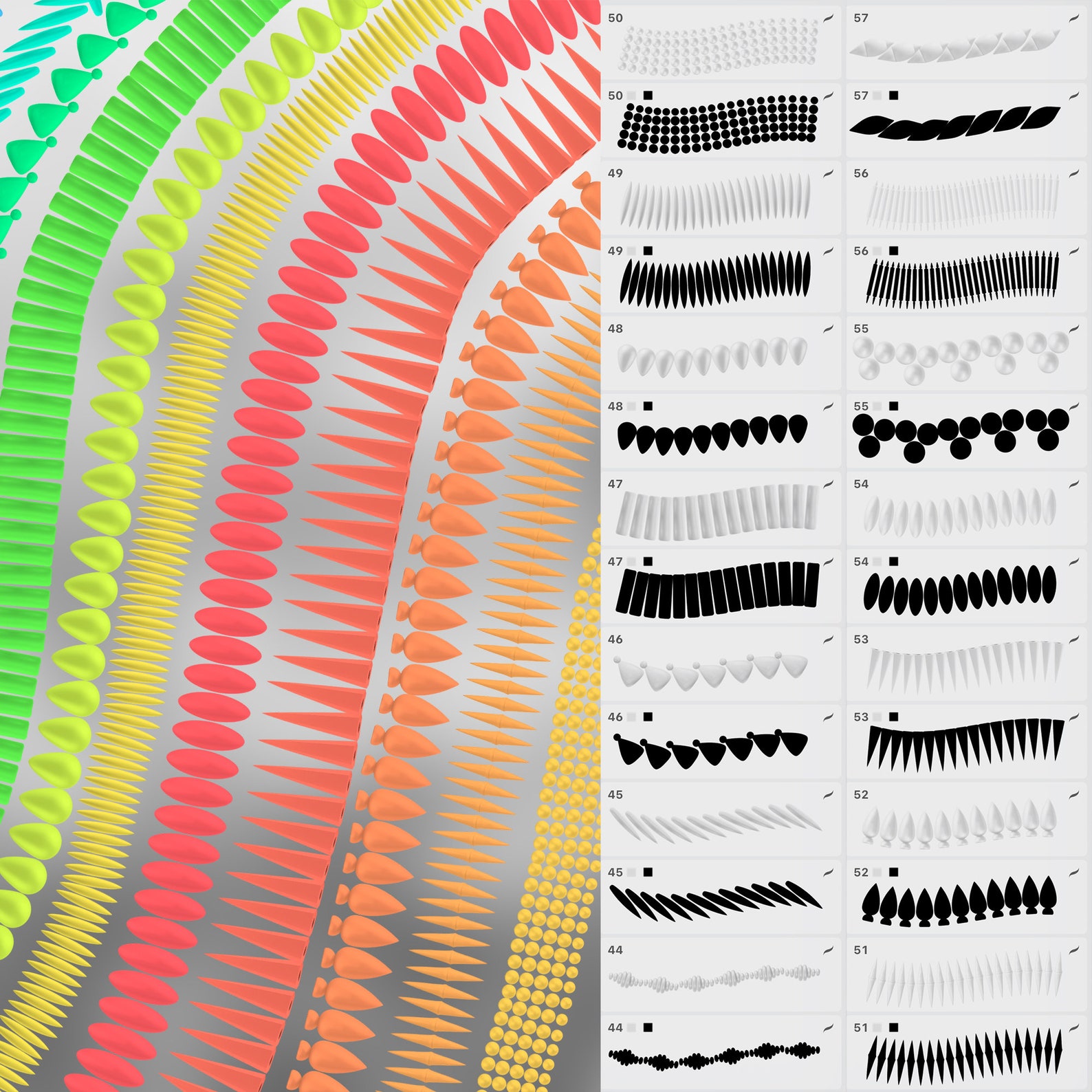 100 Procreate 3D Beads Brushes | Procreate Beadwork Brushes | Procreate ...