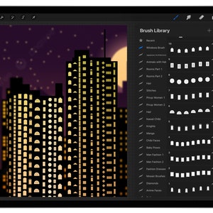 20 Procreate Windows Brushes, City Brushes Bundle, Skyline Brushes ...