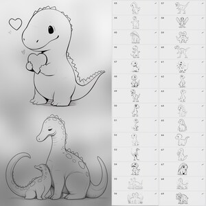 150 Procreate Cute Dinosaurs Stamps | Procreate Dino Stamp Brushes ...