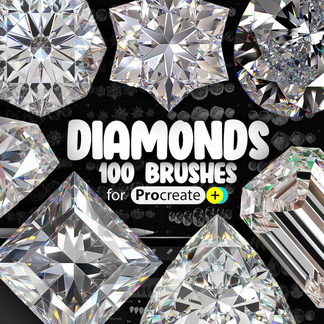 100 Procreate Diamonds Brushes | Procreate Jewels Brushes | Procreate ...