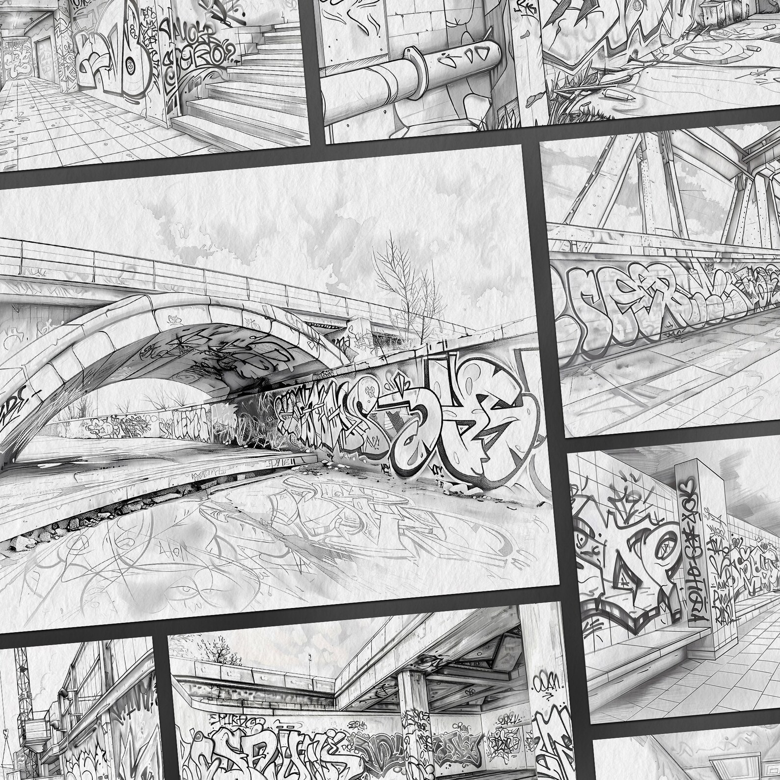 100 Procreate Graffiti Walls Backgrounds | Procreate Urban Decay Stamps ...