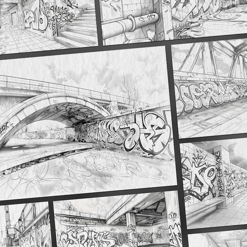 100 Procreate Graffiti Walls Backgrounds | Procreate Urban Decay Stamps ...