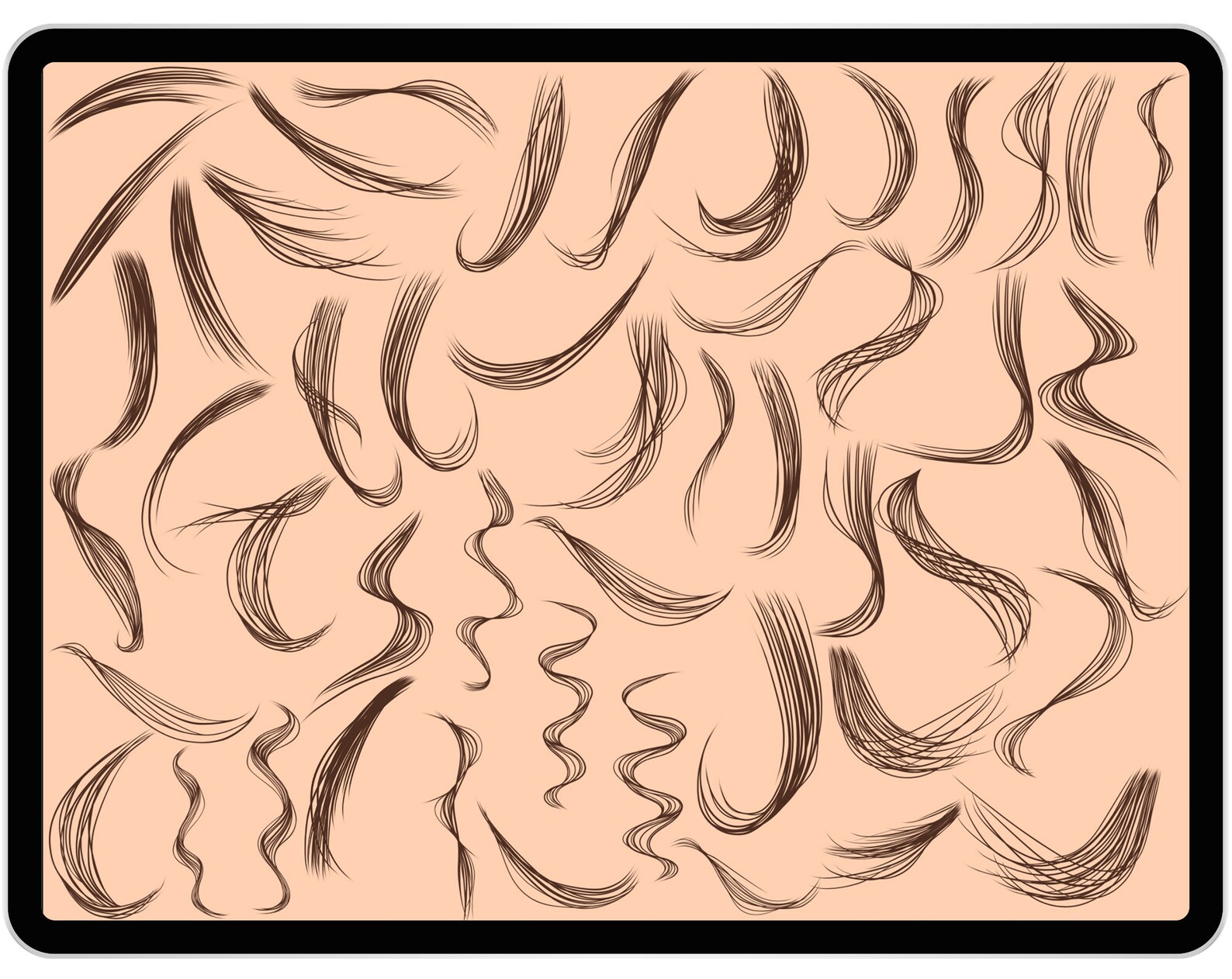 50 Procreate Hairs Brushes Stamp Brushes, Hairdo Stamp Brushes ...