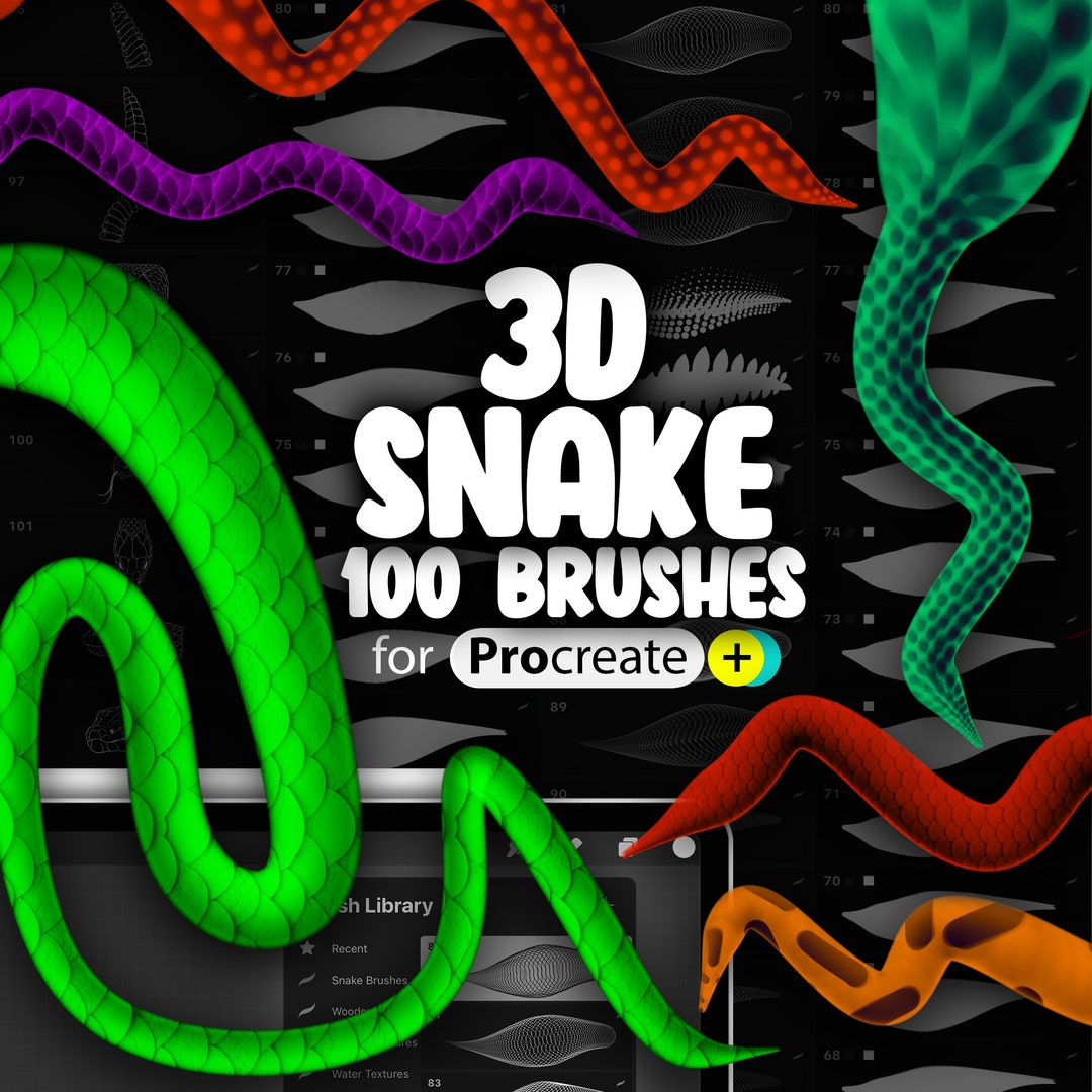 100 Procreate 3D Snake Brushes | Procreate 3D Brush | Procreate Snake ...