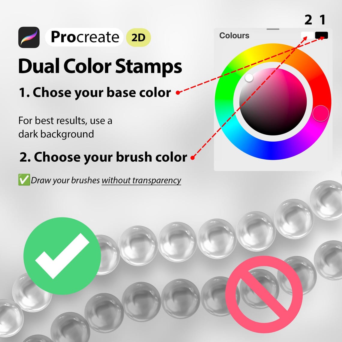100 Procreate 2D Pearls Brushes | Pearl Necklace Brush Set | Procreate ...