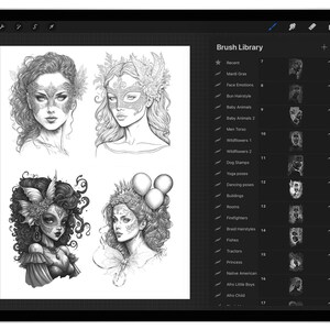 50 Procreate Mardi Gras Stamp Brushes, Procreate Girl Woman Female ...