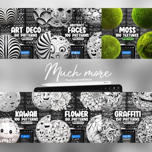 100 Procreate Abstract Face Patterns | Psychedelic Abstraction Procreate Brush | Girl Faces ...
