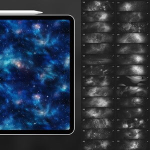100 Procreate Space Textures | Procreate Cosmic Textures | Starry Sky ...