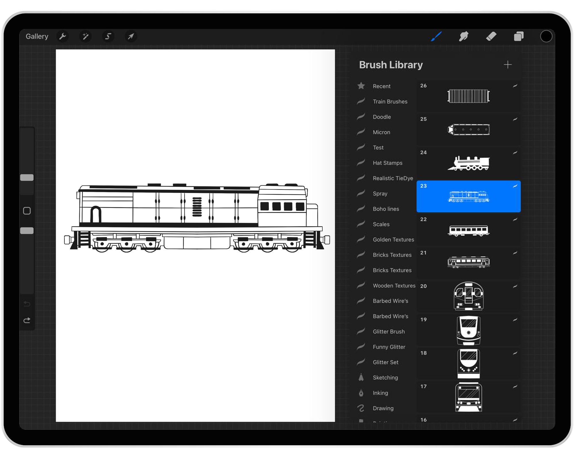 26 Procreate Train Track Brushes, Procreate Train Track Stamps, Tram ...