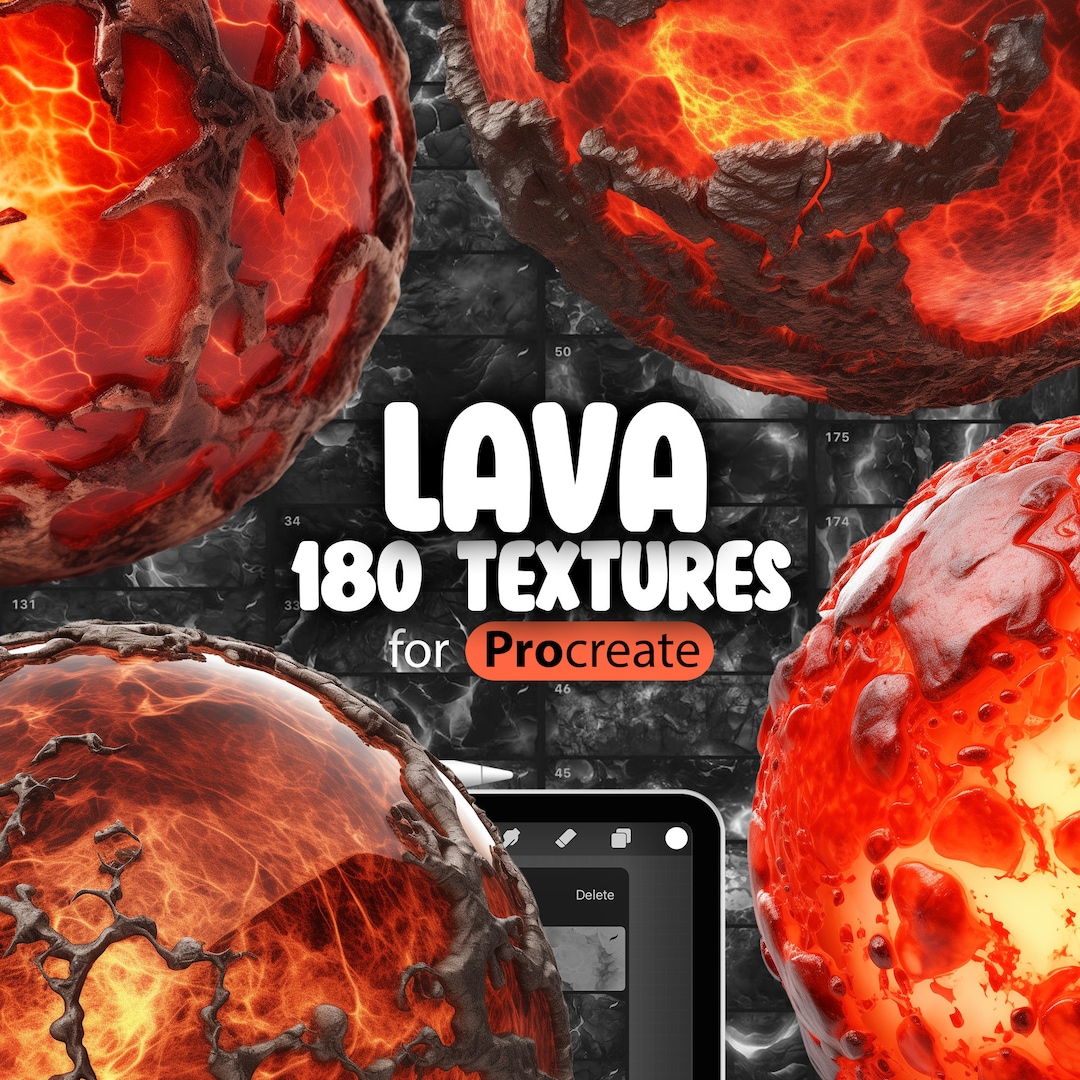 180 Procreate Lava Textures | Procreate Flowing Lava Brush | Procreate ...