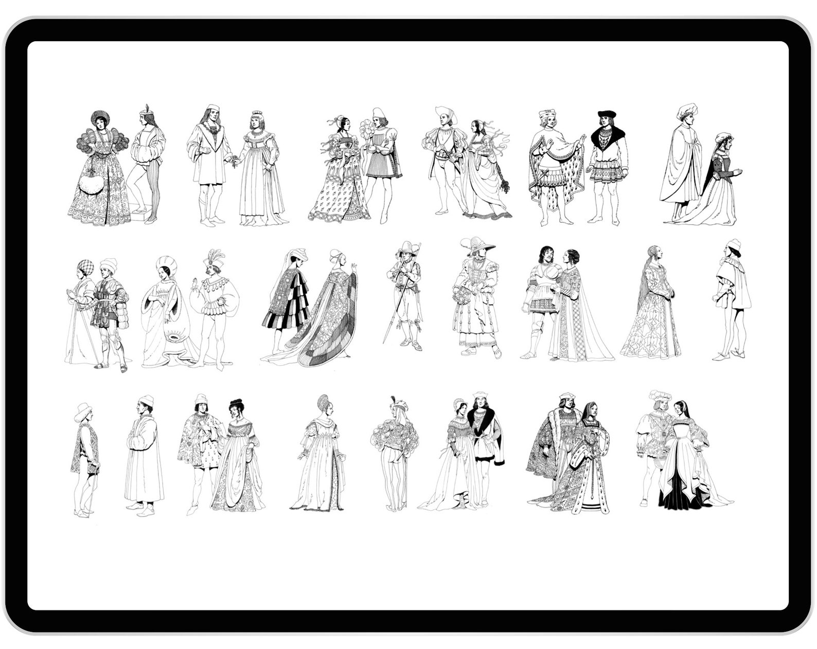 39 Procreate Renaissance Fashion Stamp Brushes 39 Photoshop - Etsy