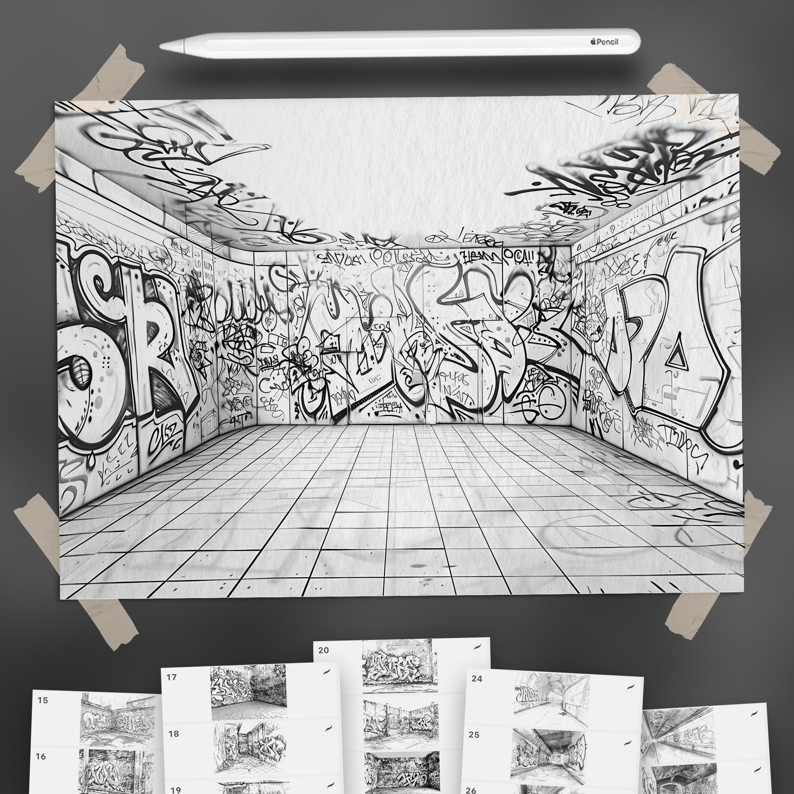 100 Procreate Graffiti Walls Backgrounds | Procreate Urban Decay Stamps ...