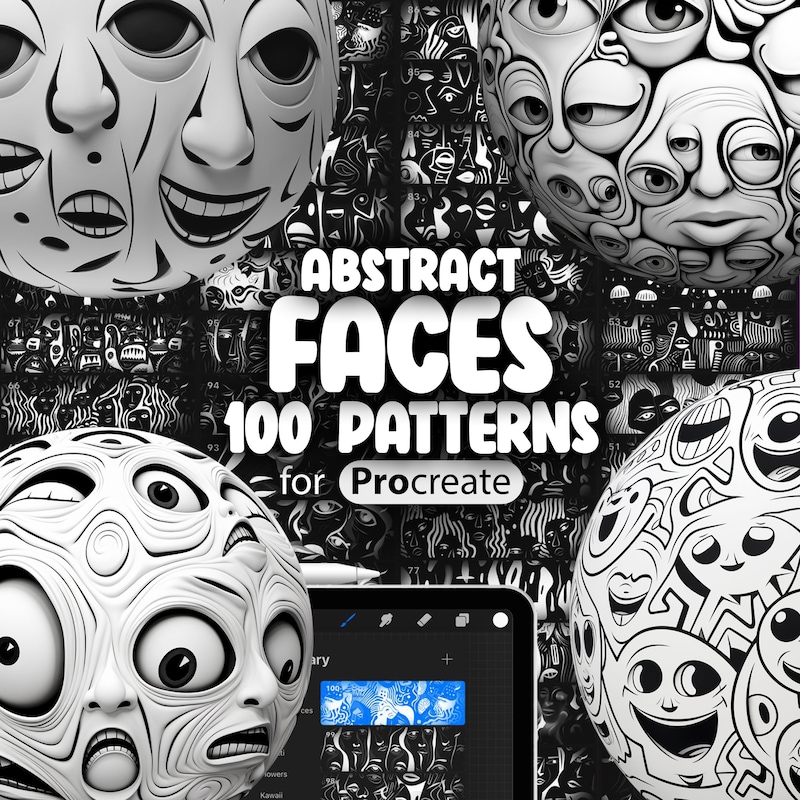 Abstract Face Pattern - Etsy