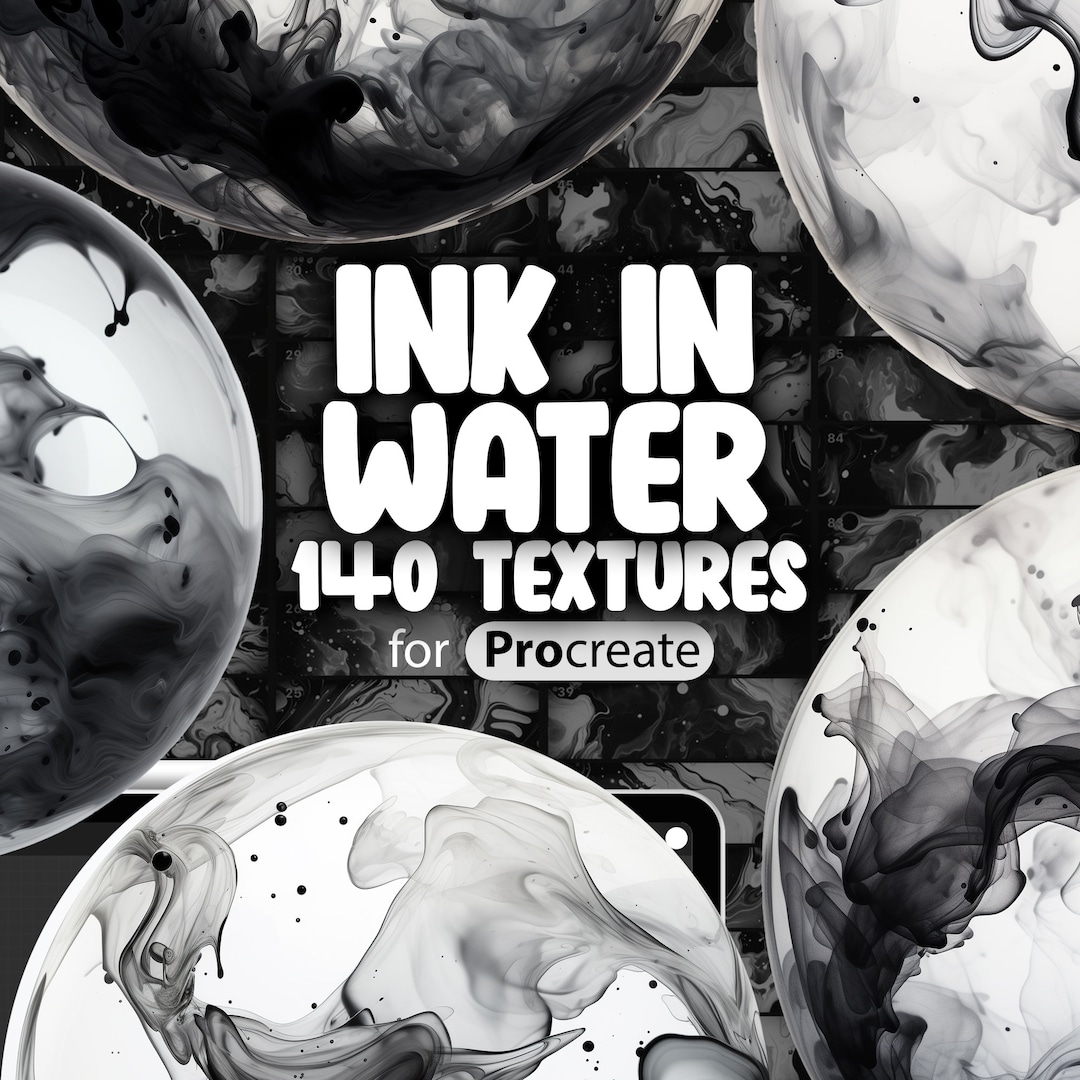 140 Procreate Ink in Water Texture Brushes | Procreate Ink Explosion ...