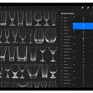 56 Procreate Glass Stamp Brushes, Procreate Glass Glasses, Procreate ...