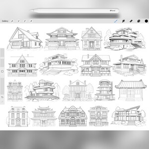 120 Procreate Houses Stamp Brushes | Procreate House Brushes ...