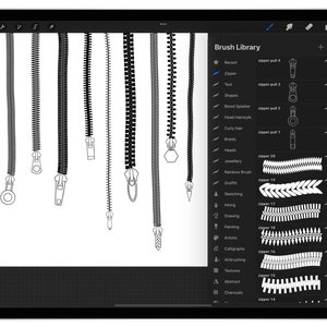 30 Procreate Zipper Brushes, Procreate Zipper Pull Stamp Brushes ...