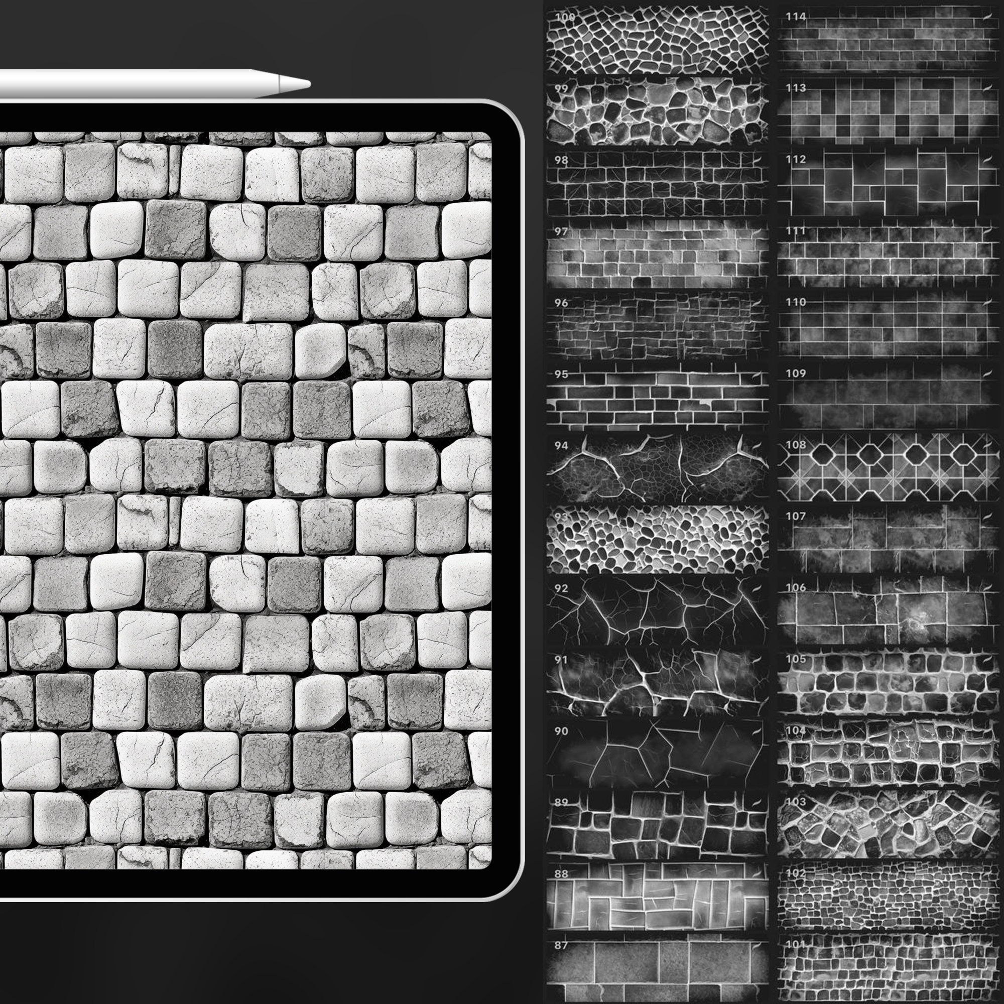 170 Procreate Paving Stone Textures | Pavement Procreate Seamless ...