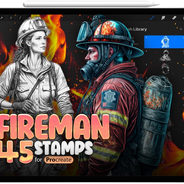 Fireman Stamp - Etsy
