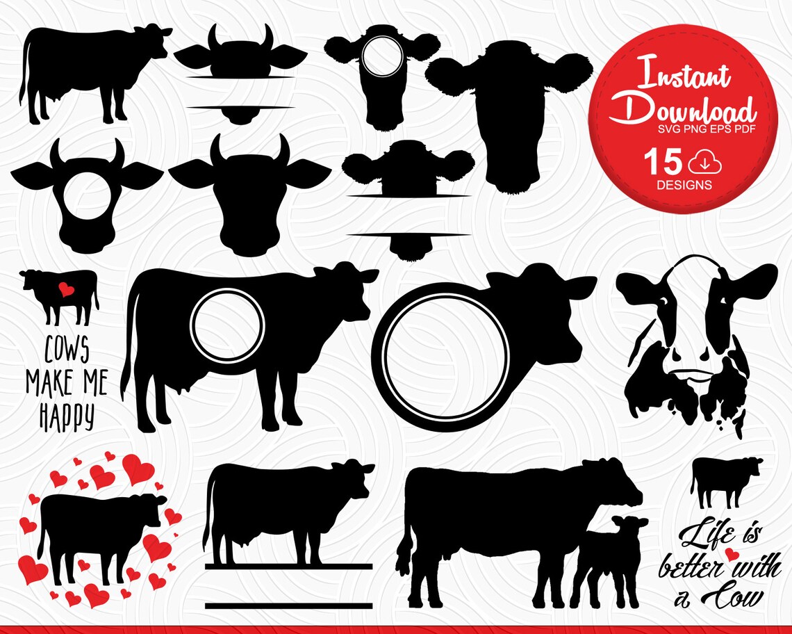 Cows Monogram SVG Cow Shirt Cow Silhouette Cow Svg File | Etsy