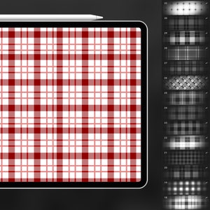 60 Procreate Plaid Textures | Plaid Procreate Texture Seamless Brushes ...
