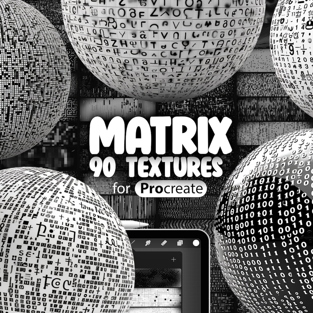 90 Procreate Matrix Textures | Procreate Binary Texture Brushes ...