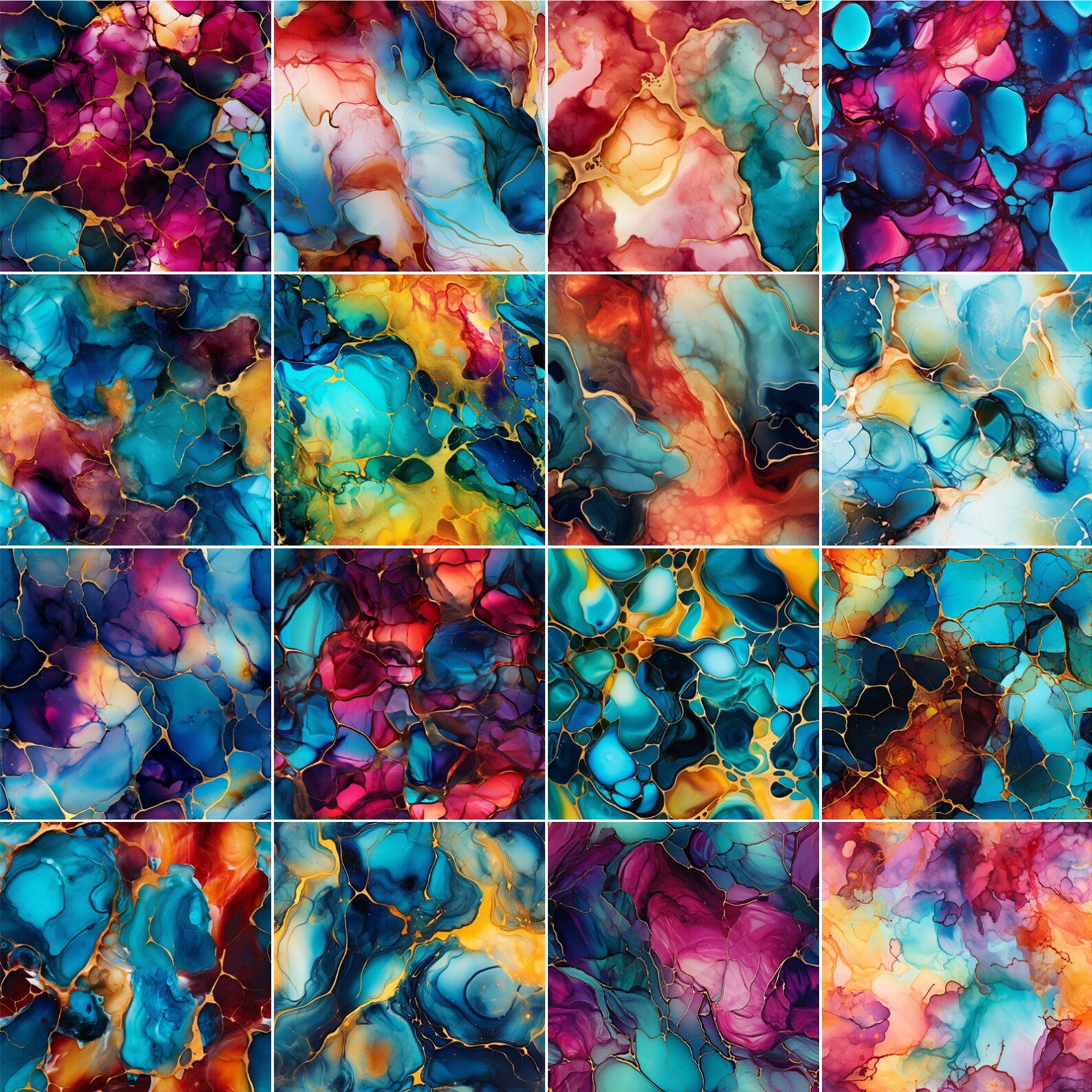 120 Procreate Alcohol Ink Textures | Abstract Realistic Alcohol Ink ...