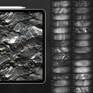 120 Procreate Metal Texture Metallic Procreate Texture Seamless Brushes ...