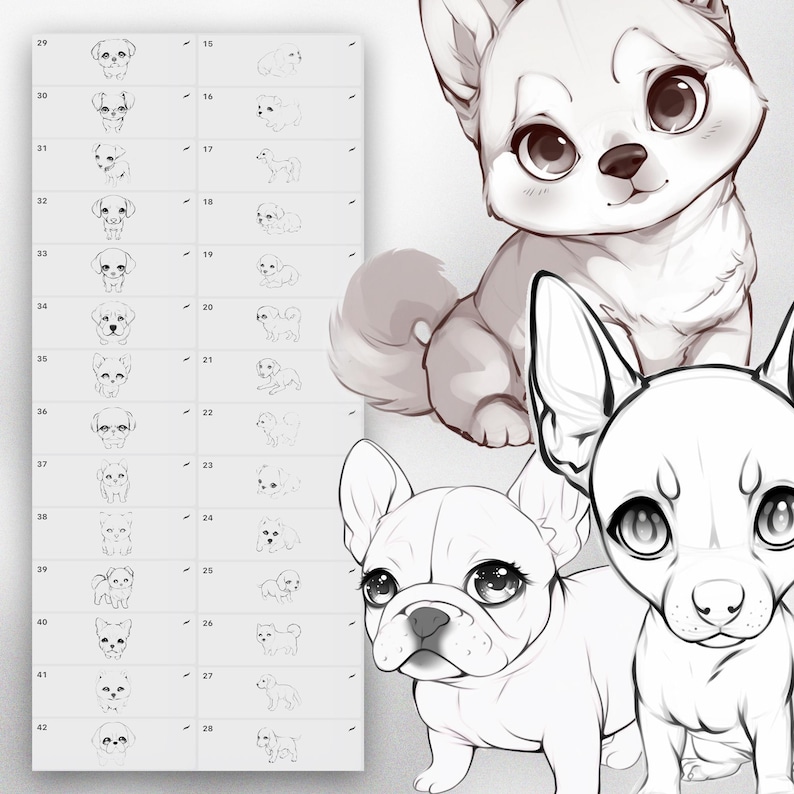 100 Procreate Chibi Dogs Stamps | Procreate Cute Dogs Stamps ...