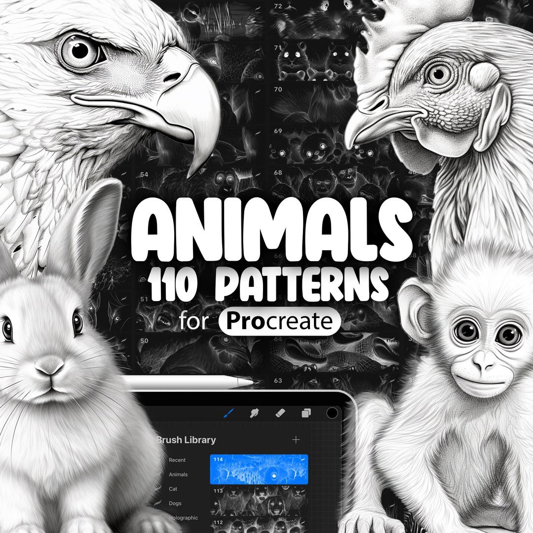 110 Procreate Animals Patterns | Animal Procreate Seamless Pattern ...