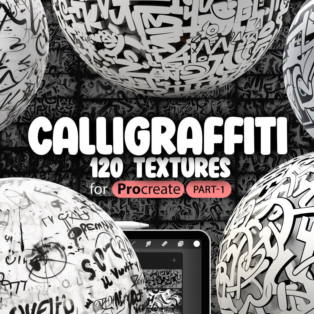 120 Procreate Calligraffiti Textures (part-1) | Procreate Graffiti ...