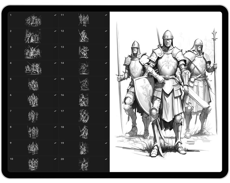59 Procreate Knight Stamp Brushes Procreate Knights Battle - Etsy