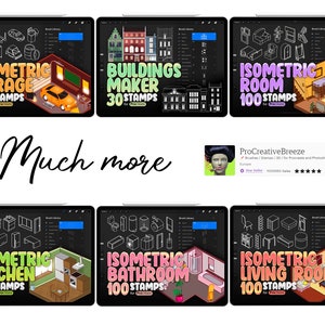 100 Living Room Isometric Brush for Procreate, Isometric 3D Room ...