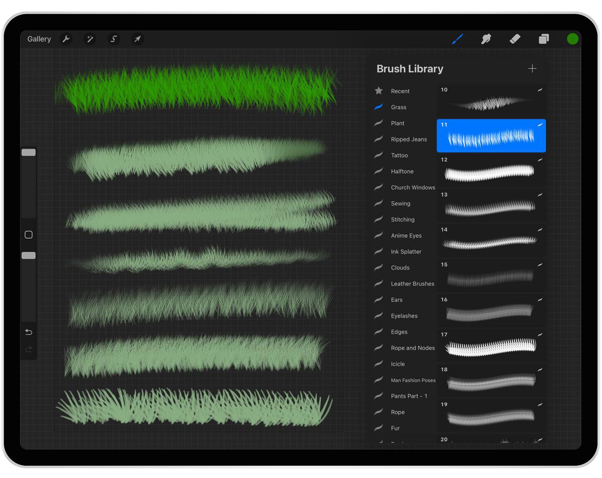20 Procreate Grass Stamp Brushes 20 Photoshop Grass Stamp - Etsy