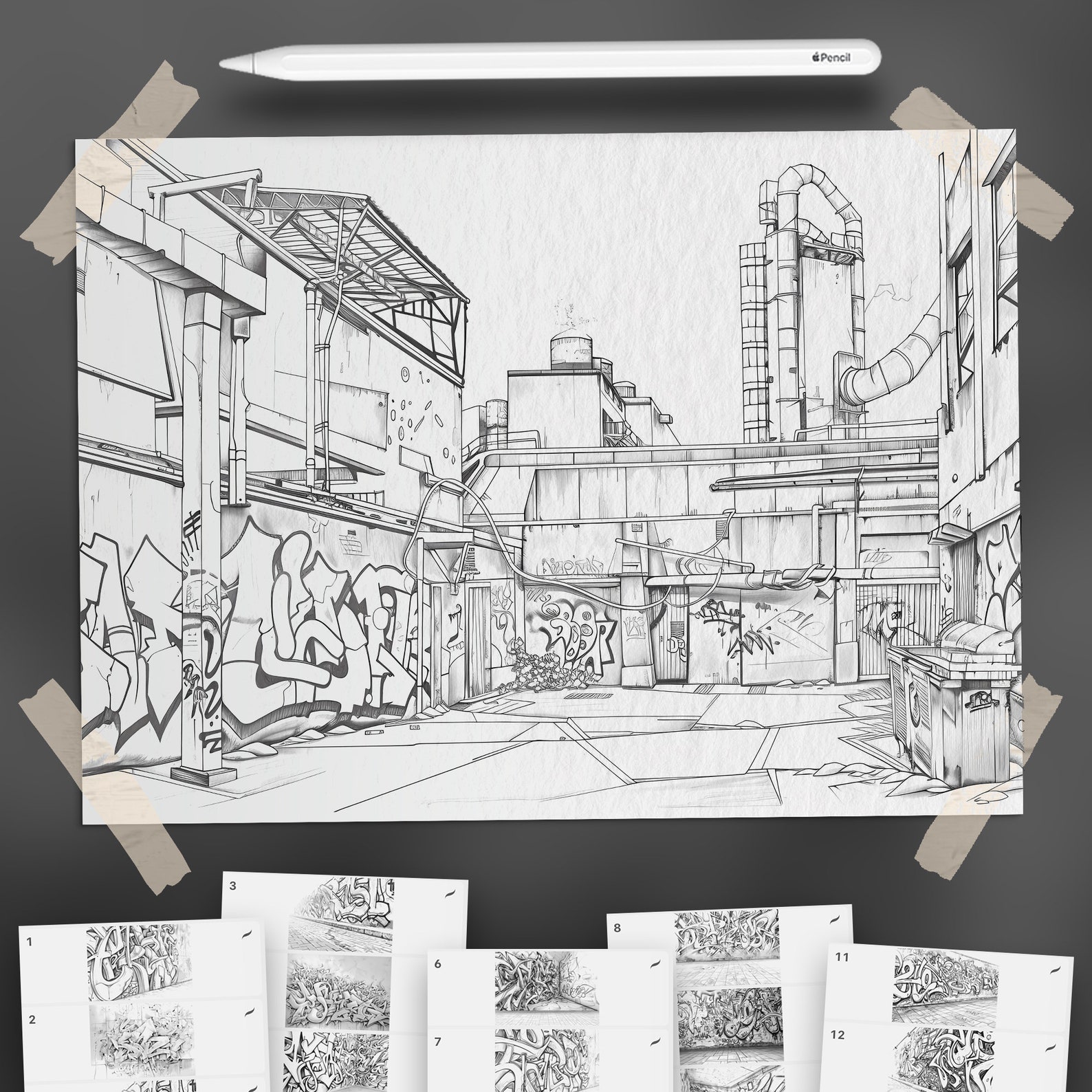 100 Procreate Graffiti Walls Backgrounds | Procreate Urban Decay Stamps ...