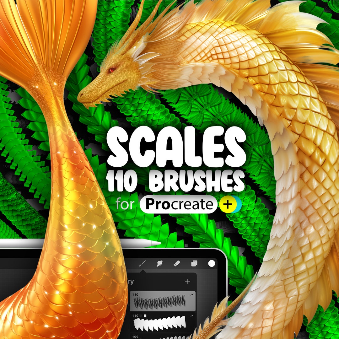 110 Procreate 3D Scale Brushes Procreate Fish Scale Brushes Procreate ...