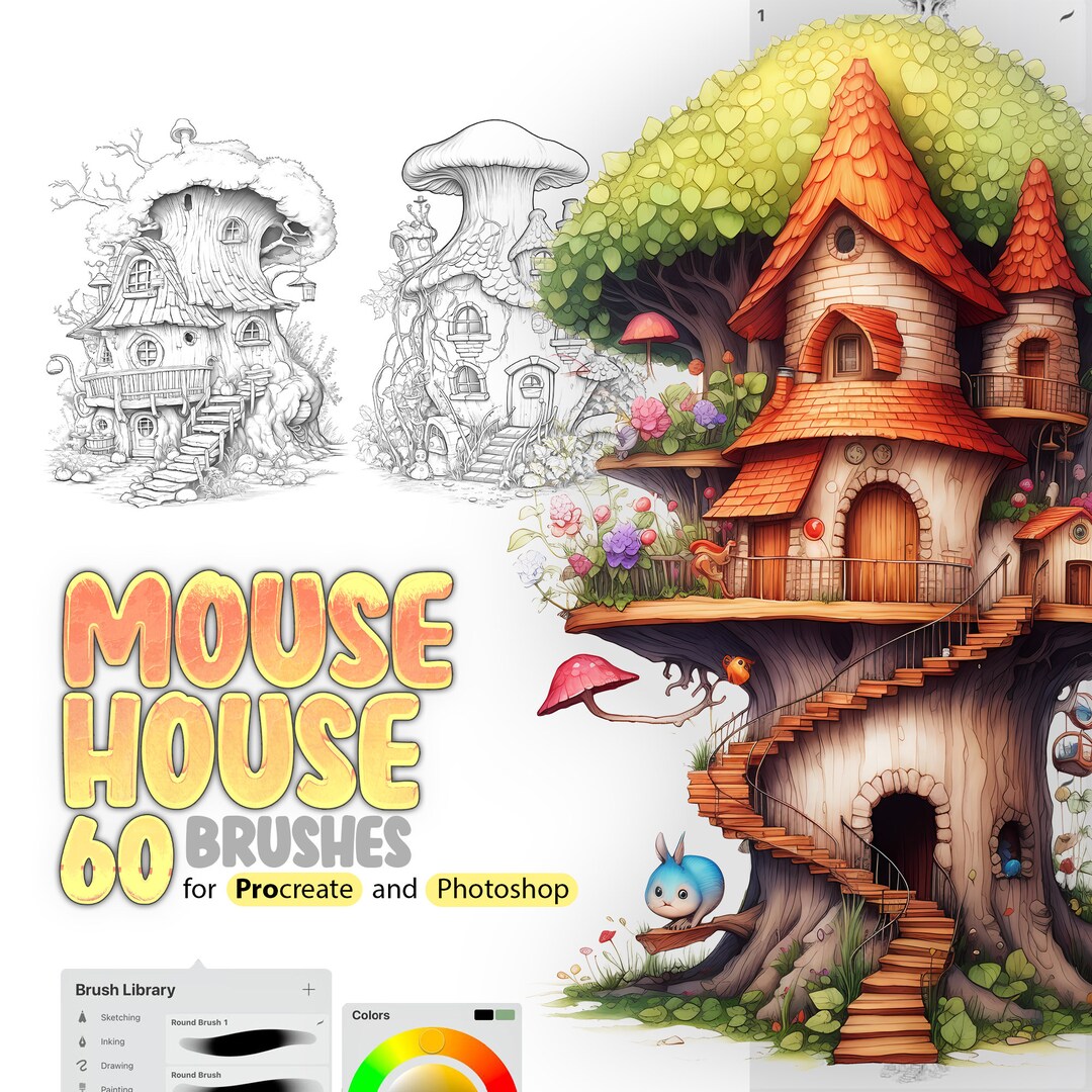 60 Procreate Mouse House Stamps, Procreate Fairy House, Procreate ...