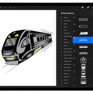 26 Procreate Train Track Brushes, Procreate Train Track Stamps, Tram ...