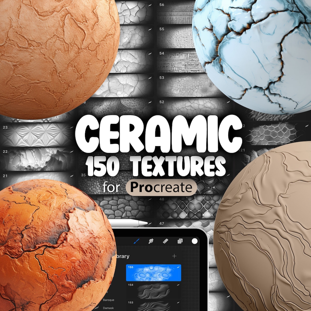 150 Procreate Ceramic Textures | Smooth Ceramic Procreate Texture ...