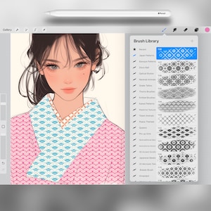 120 Procreate Traditional Japanese Pattern Brushes | Japan Brush for ...