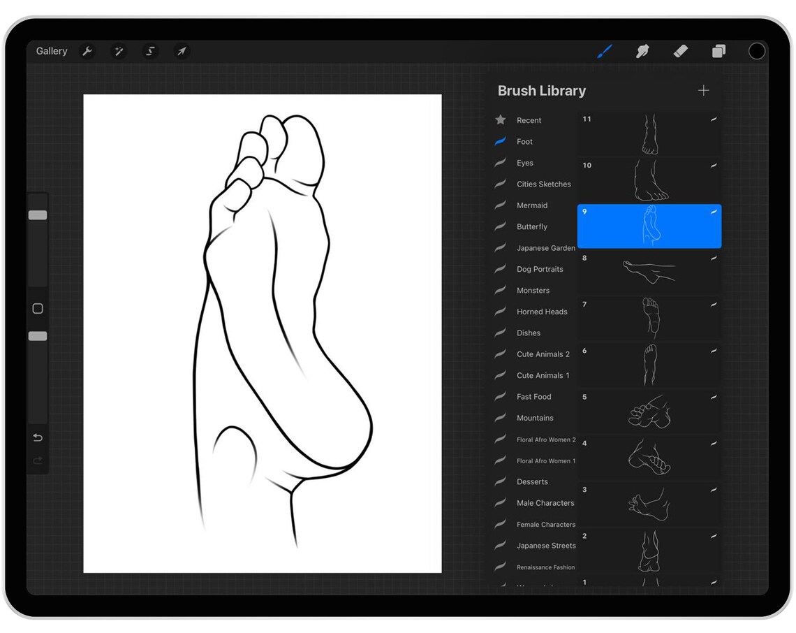 20 Procreate Foots Stamp Brushes Procreate Body Stamps - Etsy
